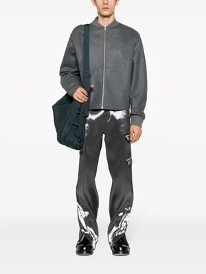 JIL SANDER Zip-up Wool Bomber Jacket