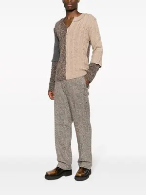 Dolce & Gabbana Asymmetric Patchwork Jumper - Brown