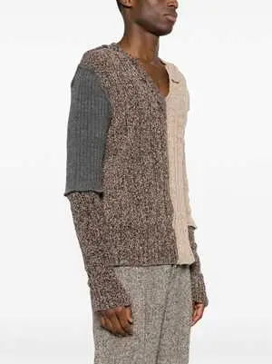 Dolce & Gabbana Asymmetric Patchwork Jumper - Brown