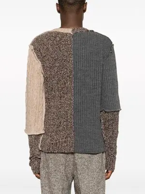 Dolce & Gabbana Asymmetric Patchwork Jumper - Brown