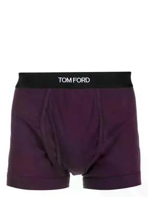 TOM FORD Logo-waistband Cotton Boxers - Purple