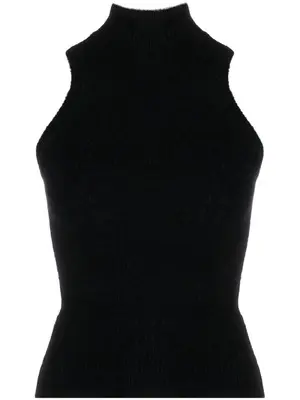 PATOU High-neck Knitted Top - Black