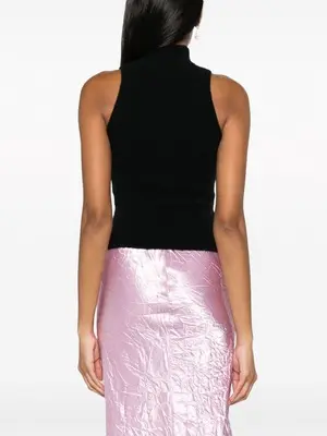 PATOU High-neck Knitted Top - Black