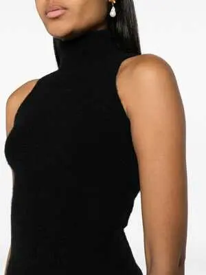 PATOU High-neck Knitted Top - Black