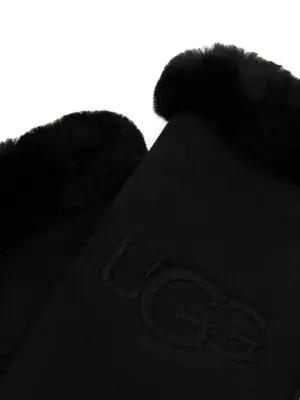 UGG Logo-embroidered Shearling Mittens - Black