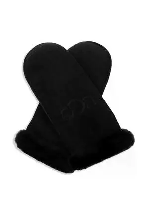 UGG Logo-embroidered Shearling Mittens - Black