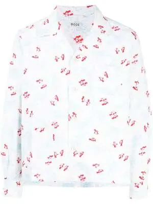 BODE Graphic-print Cotton Shirt - White
