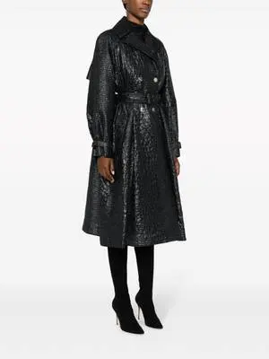 Versace Embossed Crocodile Effect Trench Coat