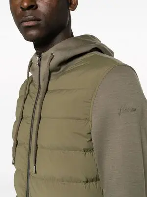 Herno Quilted-panel Hooded Jacket - Green
