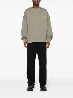 A PAPER KID Logo-patch Cotton Track Pants - Black