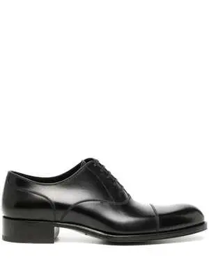 TOM FORD Elkan Leather Oxford Shoes - Black