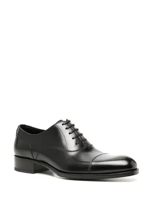 TOM FORD Elkan Leather Oxford Shoes - Black