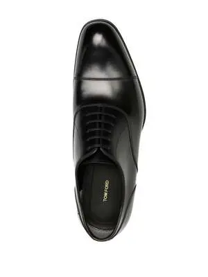 TOM FORD Elkan Leather Oxford Shoes - Black
