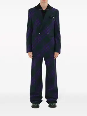 Burberry Check-pattern Wool Trousers