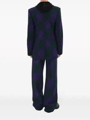 Burberry Check-pattern Wool Trousers