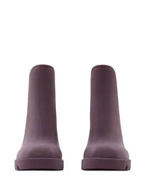 Burberry 70mm Round-toe Slip-on Boots - Purple