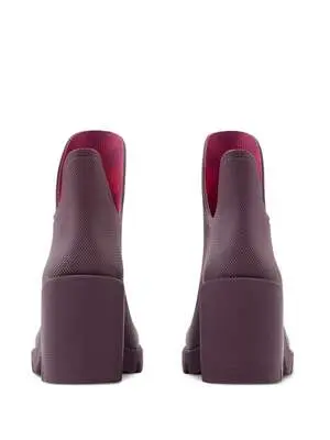 Burberry 70mm Round-toe Slip-on Boots - Purple