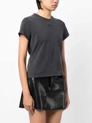 COURREGES Logo-patch T-shirt - Grey