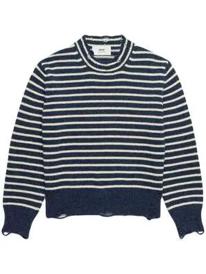 Ami Striped Crew Neck Jumper