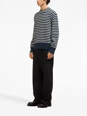 Ami Striped Crew Neck Jumper