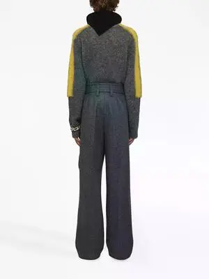 JIL SANDER Colour-block Round-neck Jumper - Grey