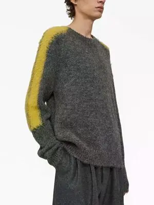 JIL SANDER Colour-block Round-neck Jumper - Grey