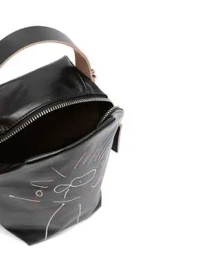 Plan C Pili And Bianca Leather Crossbody Bag
