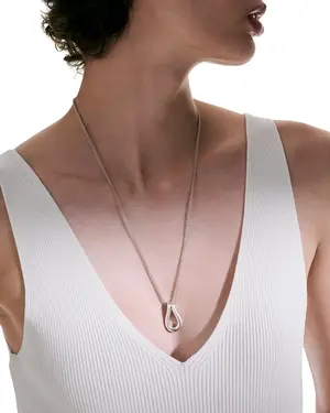 John Hardy Sterling Surf Pendant Necklace - Silver