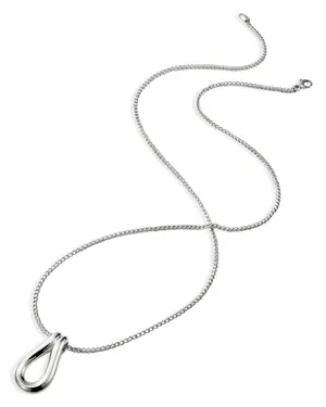John Hardy Sterling Surf Pendant Necklace - Silver