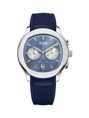 PIAGET Polo Stainless Steel & Rubber Chronograph Watch/42mm - Blue