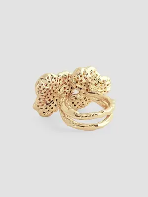 ANABEL ARAM Double Orchid 18k Gold-plated & Cubic Zirconia Ring