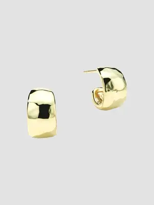 Ippolita E. F. 18k Gold Hammered Huggie Hoops - Classico