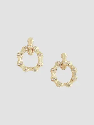 ANABEL ARAM 18k -plated & Cubic Zirconia Double Doorknocker Earrings - Gold