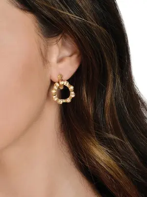 ANABEL ARAM 18k -plated & Cubic Zirconia Double Doorknocker Earrings