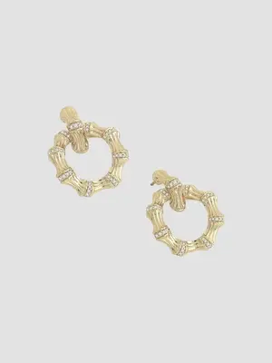 ANABEL ARAM 18k -plated & Cubic Zirconia Double Doorknocker Earrings