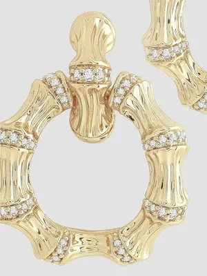 ANABEL ARAM 18k -plated & Cubic Zirconia Double Doorknocker Earrings