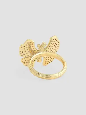 ANABEL ARAM Butterfly 18k Gold-plated & Cubic Zirconia Ring