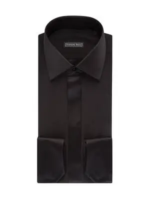 Stefano Ricci Men's Tuxedo Shirt - Black  - Black