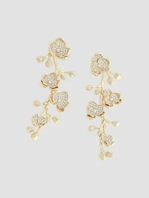 ANABEL ARAM Orchid 18k -plated & Cubic Zirconia Drop Earrings