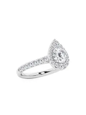 LAB GROWN DIAMONDS 14k & 1.75 Tcw Diamond Halo Ring - White Gold