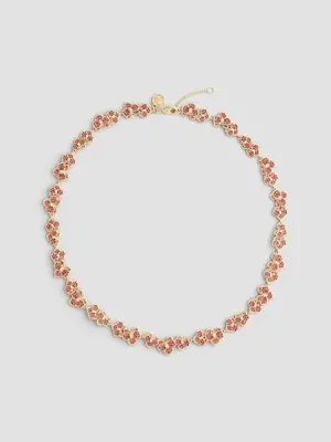 ANABEL ARAM Orchid 18k Gold-plated & Cubic Zirconia Necklace - Fuchsia