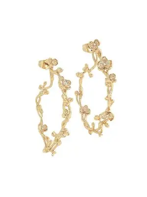 ANABEL ARAM Orchid 18k -plated & Cubic Zirconia Hoop Earrings - Gold