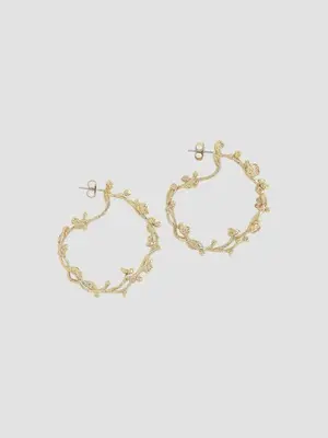 ANABEL ARAM Orchid 18k -plated & Cubic Zirconia Hoop Earrings