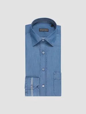 Stefano Ricci Handmade Rust Shirt - Blue