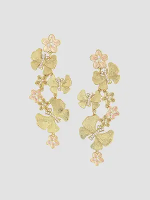 ANABEL ARAM Butterfly 14k -plated, Cubic Zirconia & Pink Enamel Drop Earrings - Gold