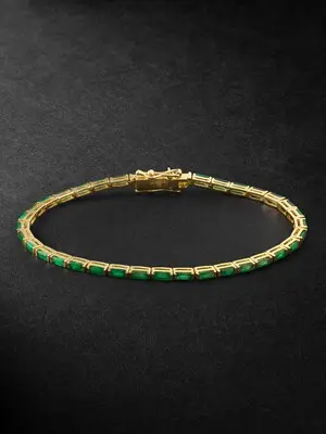 KOLOURS JEWELRY 14-karat Gold Emerald Tennis Bracelet - Green