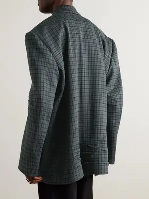 Balenciaga Oversized Houndstooth Knitted Blazer