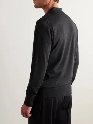 Mr P. Merino Wool Polo Shirt - Gray