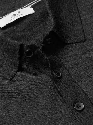 Mr P. Merino Wool Polo Shirt - Gray
