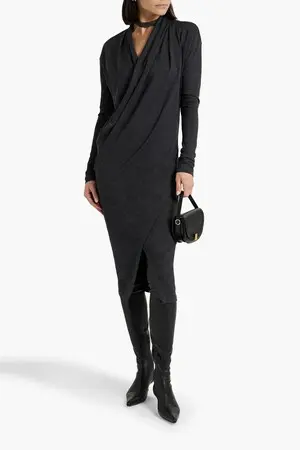 Brunello Cucinelli Wrap-effect Wool-blend Jersey Dress